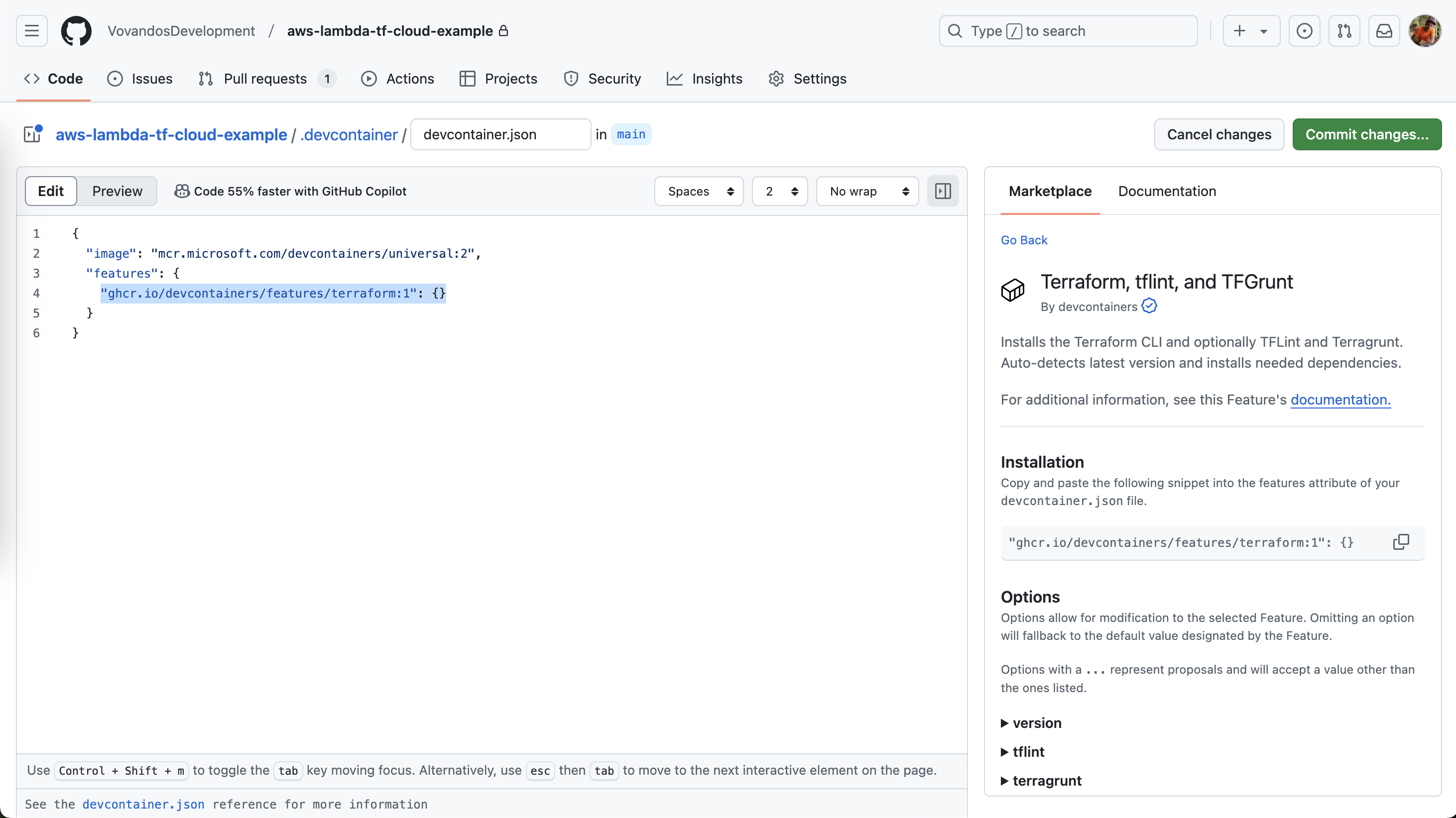 Terraform in GitHub Codespaces | Vovando Dev